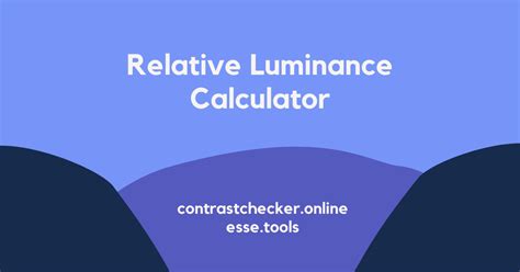 Color Relative Luminance Calculator Wcag