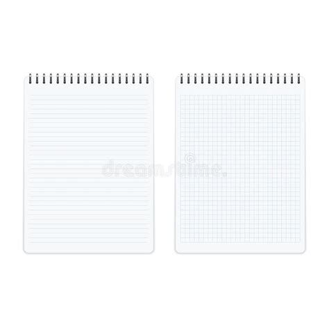Notebook Memo Notepad Binder Vector Note Pad Or Diary With Lined And Squared Paper Page