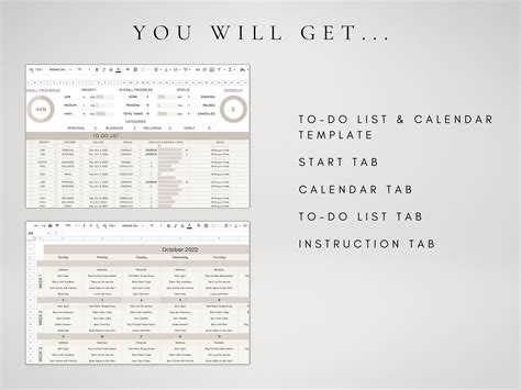 To Do List Template Google Sheets Template Calendar Etsy