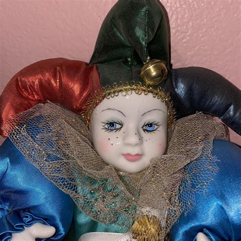 Big Old Porcelain Jester Doll W Opposable Limbs Depop