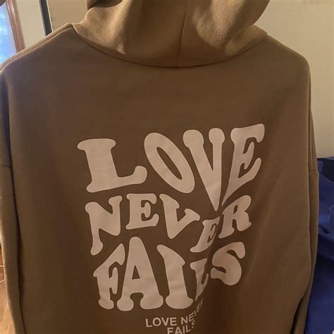 Shein Love Never Fails Hoodie Worn Once Size Large Depop