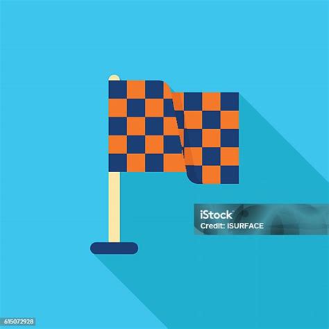 체크 무늬 플래그 아이콘 벡터 플랫 긴 그림자 디자인 레이싱 콘 고카트에 대한 스톡 벡터 아트 및 기타 이미지 고카트 공항 기 Istock