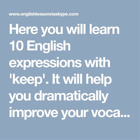 10 English Expressions With Keep • Learn English With Harry 👴 Learn English Improve Your