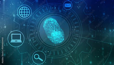 Abstract Security System Concept With Fingerprint On Technology