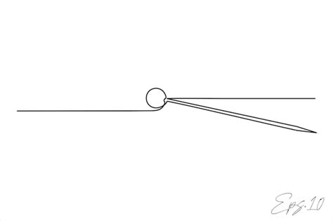 Premium Vector Pin Needle Continuous Line Vector Illustration