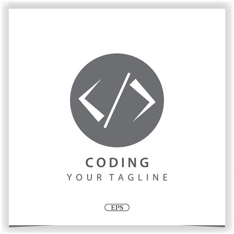 Simple Coding Or Programmer Logo Premium Elegant Template Vector Eps 10 20971190 Vector Art At