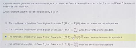 Solved A Random Number Generator That Returns An Integer Is