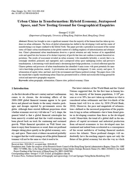 Urban China In Transformation Pdf China World Politics