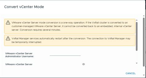 Vxrail How To Convert An Internal Vmware Vcenter Server To An External Vmware Vcenter Server