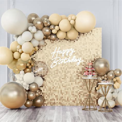 Shimmer Wall Backdrop Champagne Gold Square Sequin Wall Panel Backdrop