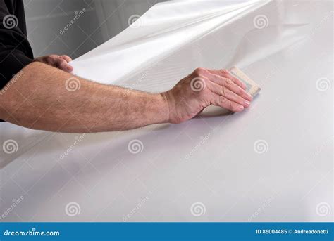 Matching Adhesive Film Stock Image Image Of Working 86004485
