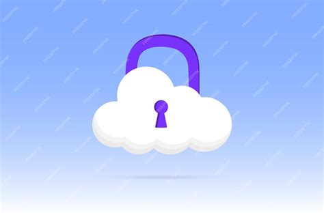 Premium Vector White Cloud And Locked Padlock Concept Of Cloud Data Protection Security And