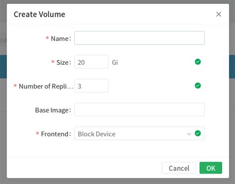 ui setting snapshot backup configuration when creating a volume · issue 505 · longhorn