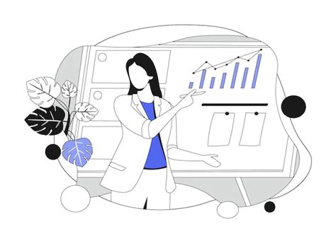 Premium Vector A Woman Is Pointing At A Graph That Says Graph