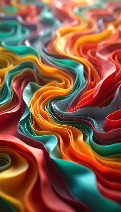 Colorful Waves Of Textured Fabric Create A Mesmerizing Visual Symphony Stock Image Image Of