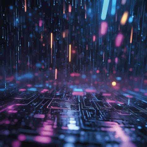 Premium Vector 3d Illustration Abstract Background Of Neon Lights And Dots With Glowing Lines