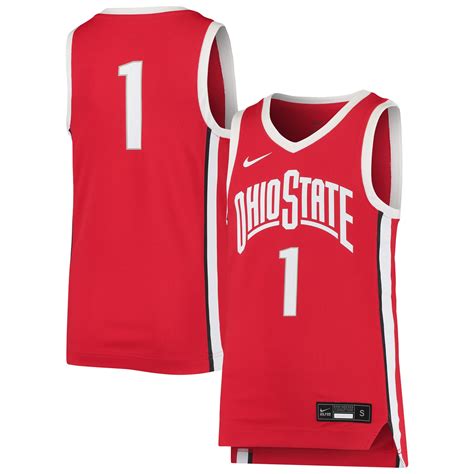 1 Ohio State Buckeyes Team Replica Basketball Jersey Scarlet Ncaa