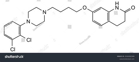 Chemical Structure Aripiprazole Drug Substance Stock Vector Royalty