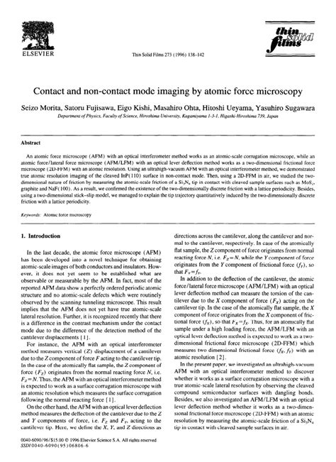Pdf Contact And Non Contact Mode Imaging By Atomic Force Microscopy