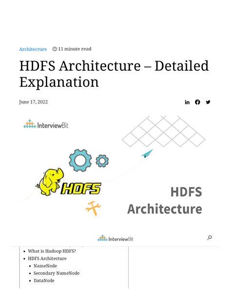 Hdfs Architecture Detailed Explanation Interview Bit Table Of