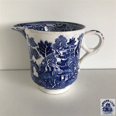 T G Green Willow Pattern Style Milk Jug C1920
