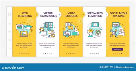Elearning Types Yellow Onboarding Template Stock Illustration Illustration Of Student