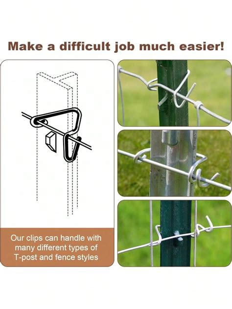 T Post Clips Fence Wire Clips Galvanized Steel Fence Clips 300pcs