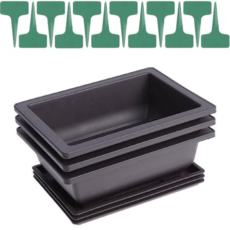 Горшки для тренировок бонсай с 4 этикетками для растений пластиковый горшок для выращивания