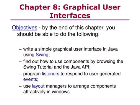 Ppt Chapter 8 Graphical User Interfaces Powerpoint Presentation