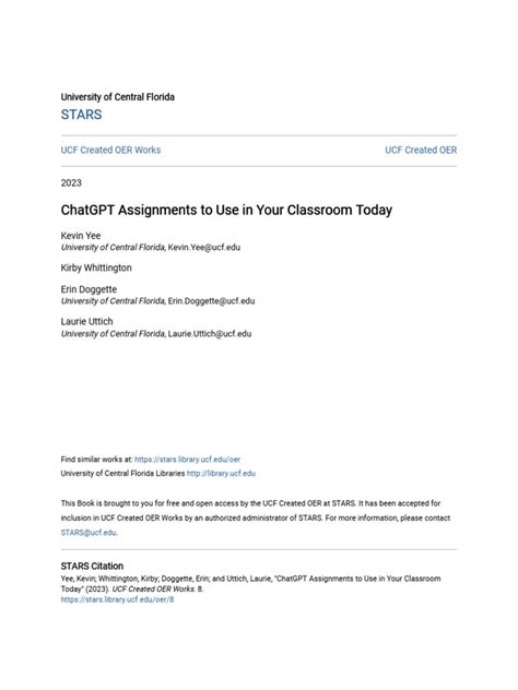 Chatgpt Assignments To Use In Your Classroom Today Pdf Artificial