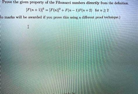 Prove The Given Property Of The Fibonacci Numbers Directly From The Definition F N F