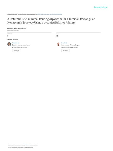 A Deterministic Minimal Routing Pdf Routing Network Topology