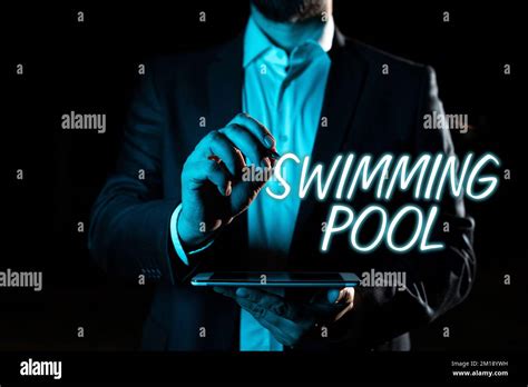 Sign Displaying Swimming Pool Internet Concept Structure Designed To