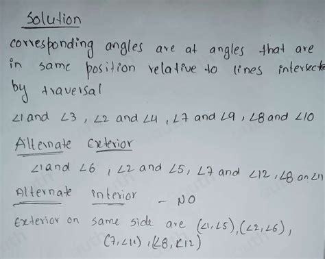 Solved Parallelism And Perpendicularity Ections Use Figure 1 To Complete The Table Below 12