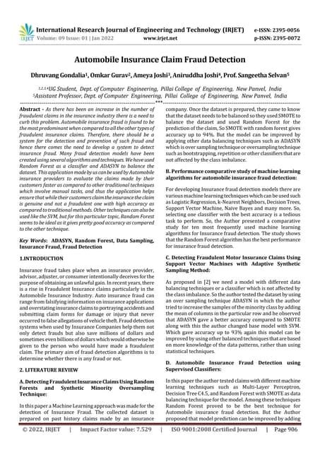 Automobile Insurance Claim Fraud Detection Pdf