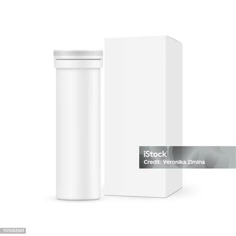 흰색 배경에 고립 된 종이 상자 모형이있는 작은 발포성 정제 튜브 상자에 대한 스톡 벡터 아트 및 기타 이미지 상자 작은 0명 Istock