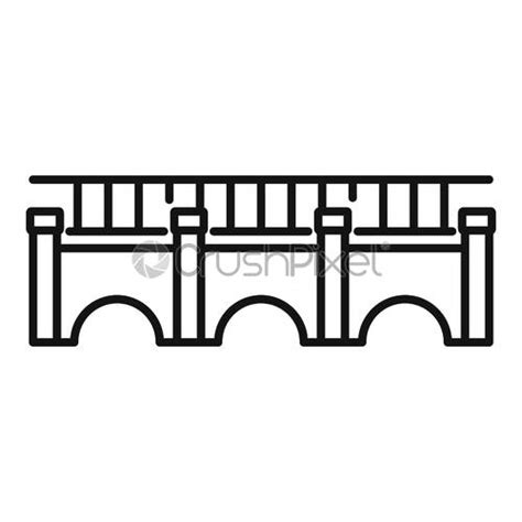 City Bridge Icon Outline Style Stock Vector 3681270 Crushpixel