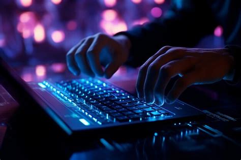 Premium Photo Closeup Of Hands Holding A Laptop And Coding Symbo 00090 03