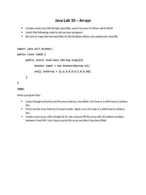 Java Lab 10 Pdf