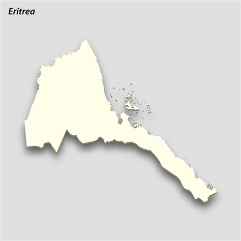 3d Isometric Map Of Eritrea Isolated With Shadow 21830403 Vector Art At