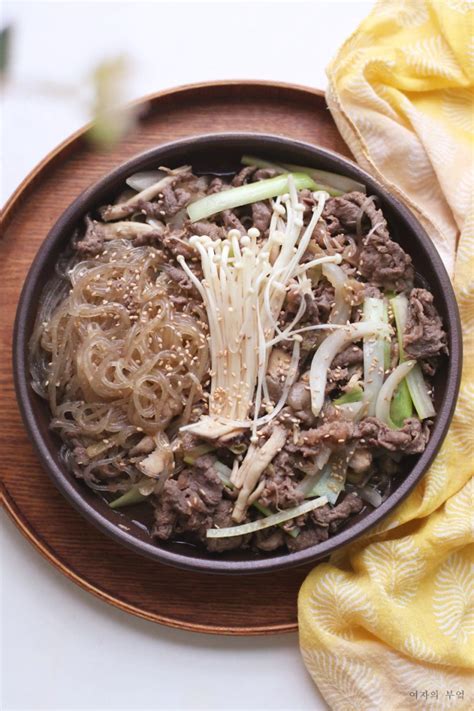 국물 소불고기 황금레시피 버섯 간장 소불고기 양념 레시피 재우기 네이버 블로그
