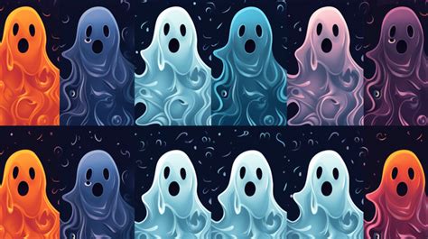 Halloween Haunted Textile Pattern Set Of Endless Ghostly Textures With