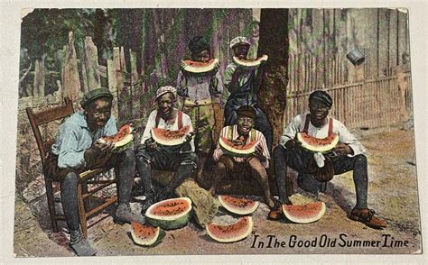 At Auction Antique C 1910 African American Boys Eating Watermelon In