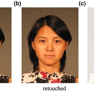 Example Of Facial Retouching A An Original Image Ba Retouched