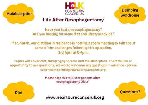 Life After Oesophagectomy Surgery Heartburn Cancer Uk
