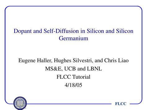 Ppt Dopant And Self Diffusion In Silicon And Silicon Germanium Powerpoint Presentation Id