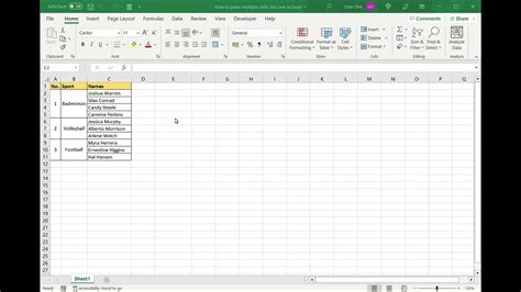 How To Paste Multiple Cells Into One In Excel Youtube
