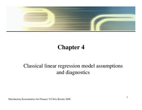 Econ Ch4 Slides P1 P2 Chapter 4 Classical Linear Regression Model Assumptions And Diagnostics