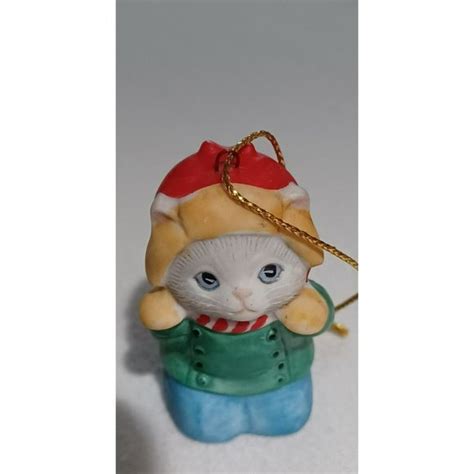 Schmidt Holiday Vintage Kitty Cucumber Ornament Oh No Snowball Fights Kittencat Schmid 989