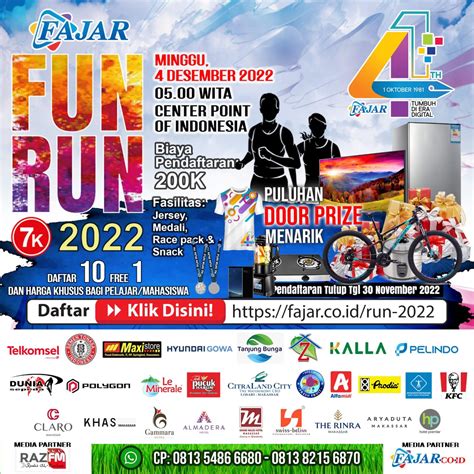 Fajar Fun Run 2022 Banjir Hadiah Berlari Sembari Rekreasi Laman 2